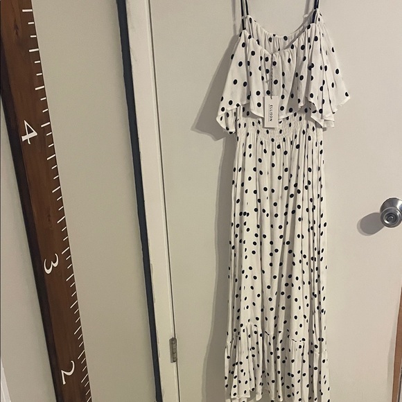 Ellison | Dresses | Ellison Black And White Polka Dot Maxi Dress | Poshmark